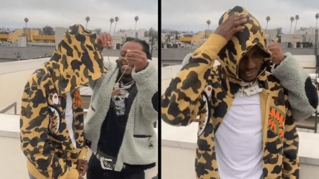 Rapper Derek ganha corrente da YSL, gravadora de Young Thug, em visita ...